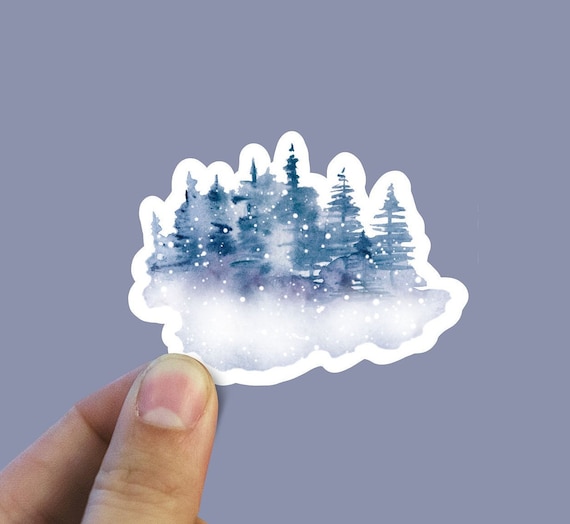 Winter Forest Scene Vinyl Sticker Forest Sticker Best Friend | Etsy