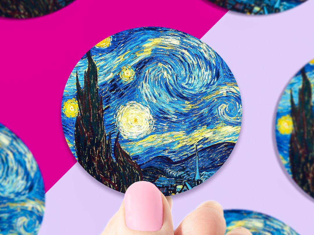 Starry Night Vinyl Sticker, Best Friend Gift, Fine Art, Birthday Gift ...