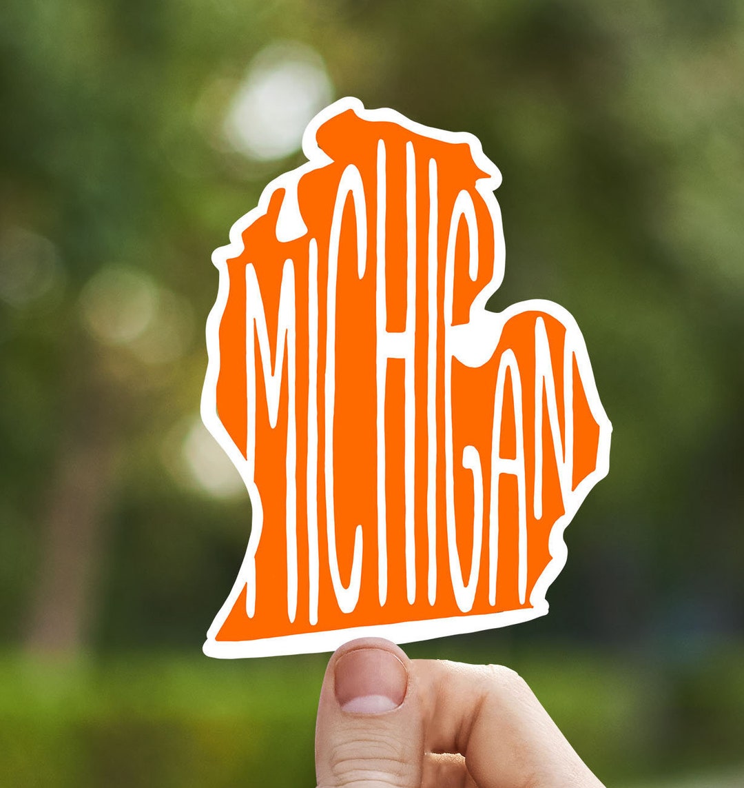Minimal Michigan State Vinyl Sticker, Custom Stickers, Michigan, Travel ...