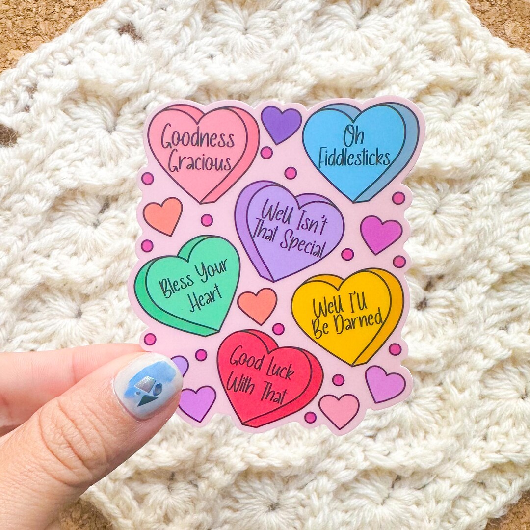 Polite Rude Hearts Sticker, Sticker for Water Bottle, Sarcastic Humor ...