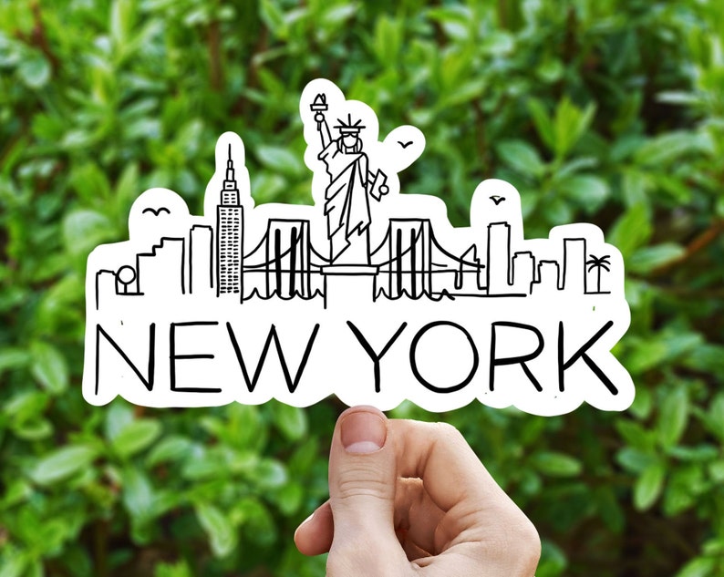 New York Skyline Vinyl Sticker Manhattanbest Friend Gift - Etsy