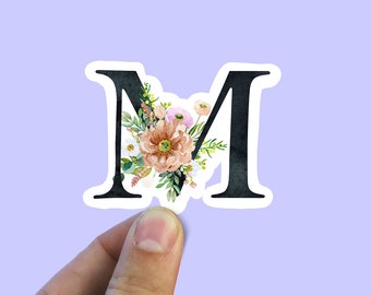 Spring Flower Letter S Vinyl Sticker Monogram Best Friend | Etsy