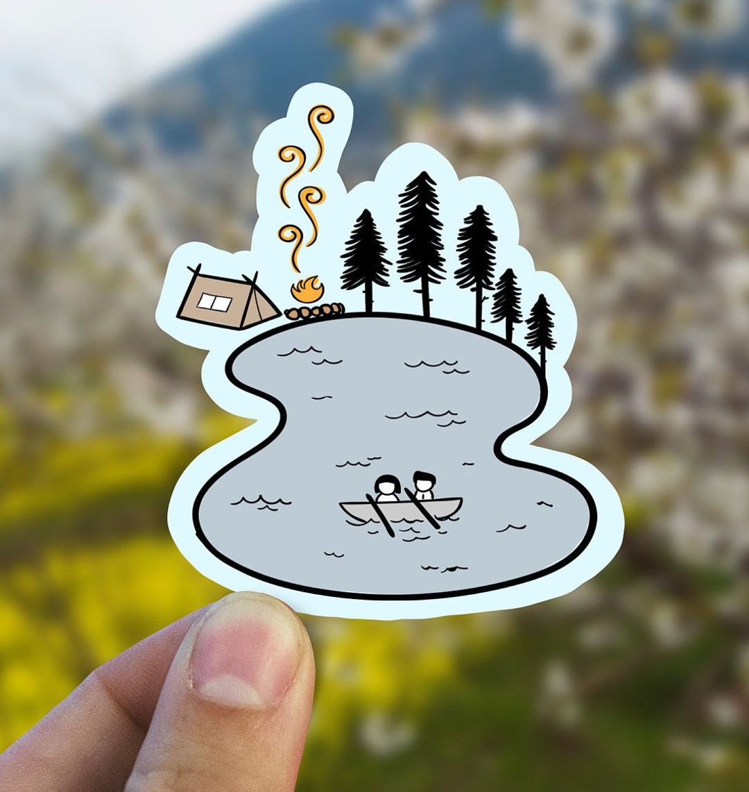 Lets Camp on the Lake Sticker, Camping Stickers, Fishing Stickers ...