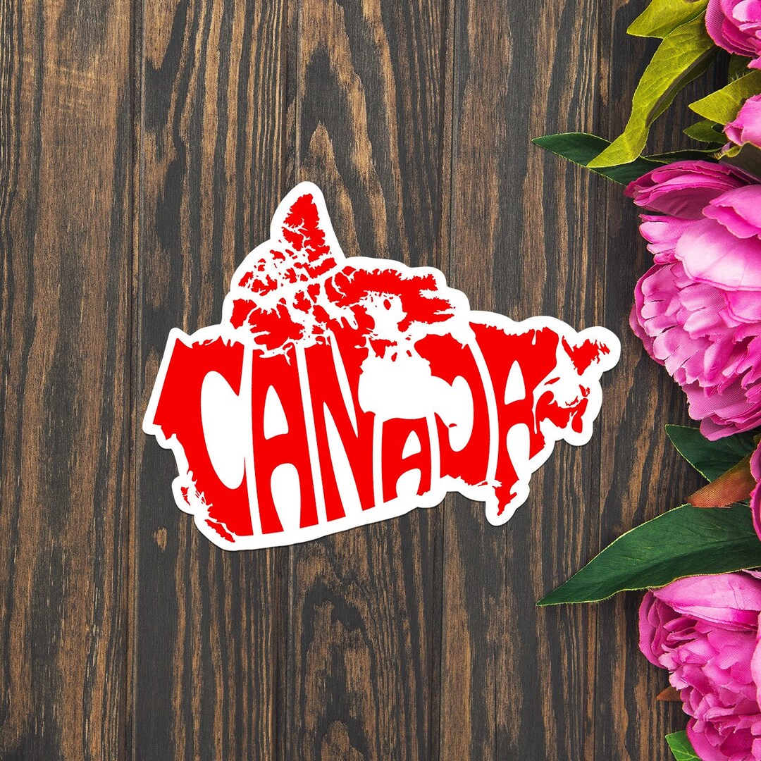 Canada Outline Vinyl Sticker, Canadian Decals, Best Friend Gift ...