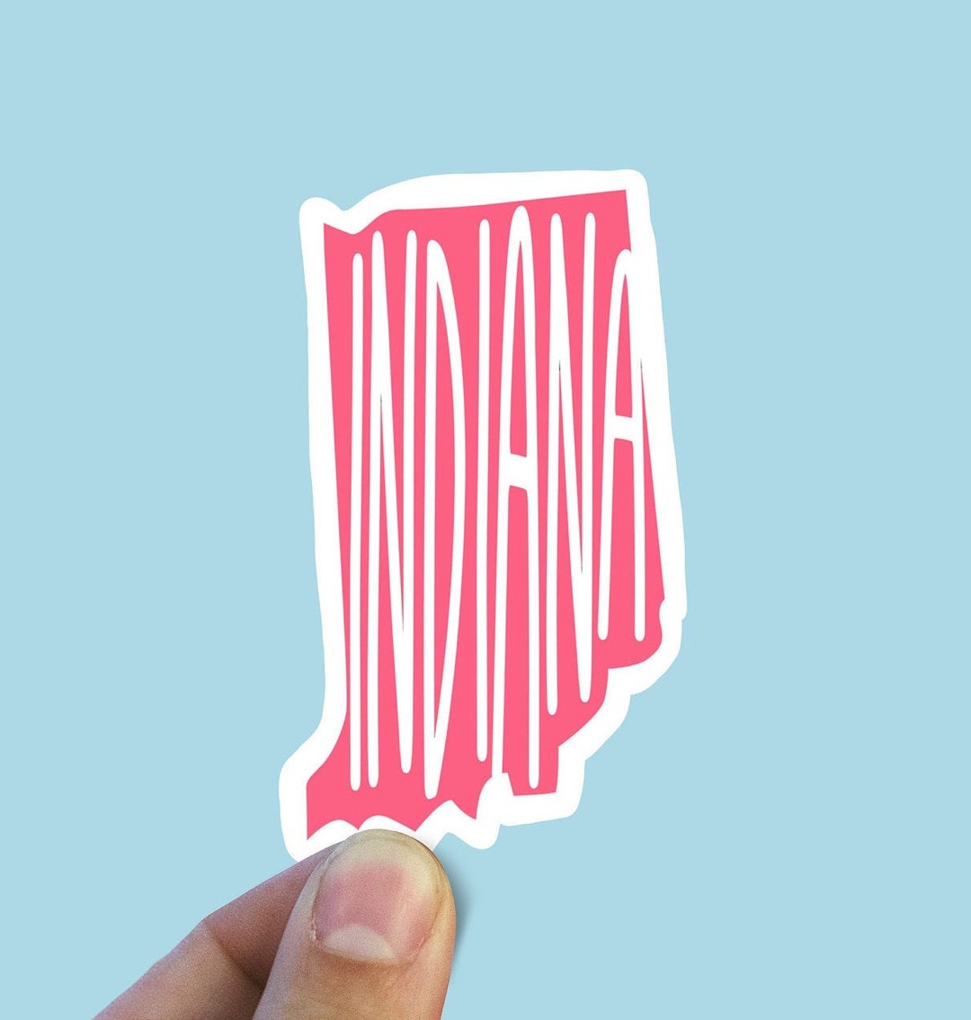 Minimal Indiana State Vinyl Sticker, Custom Stickers, Indiana, Travel ...