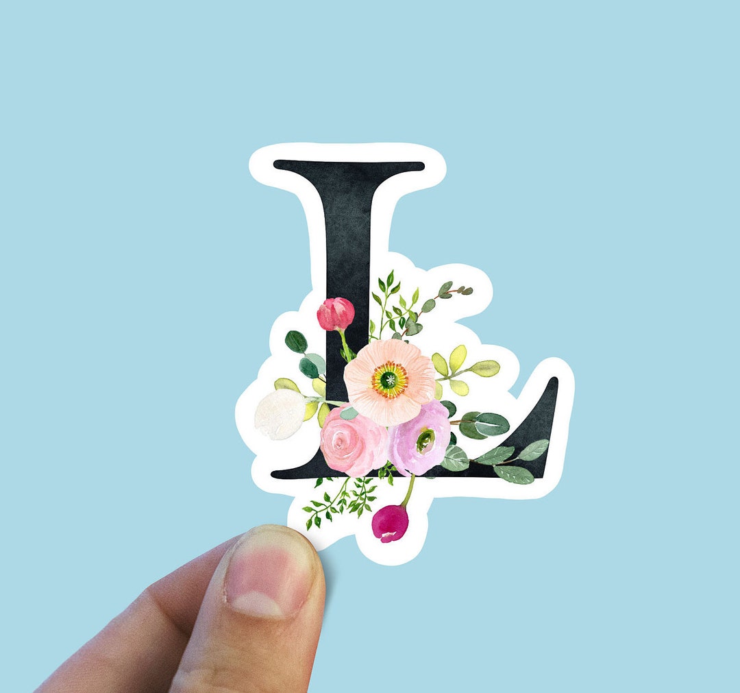 Spring Flower Letter L Vinyl Sticker, Monogram, Best Friend Gift ...