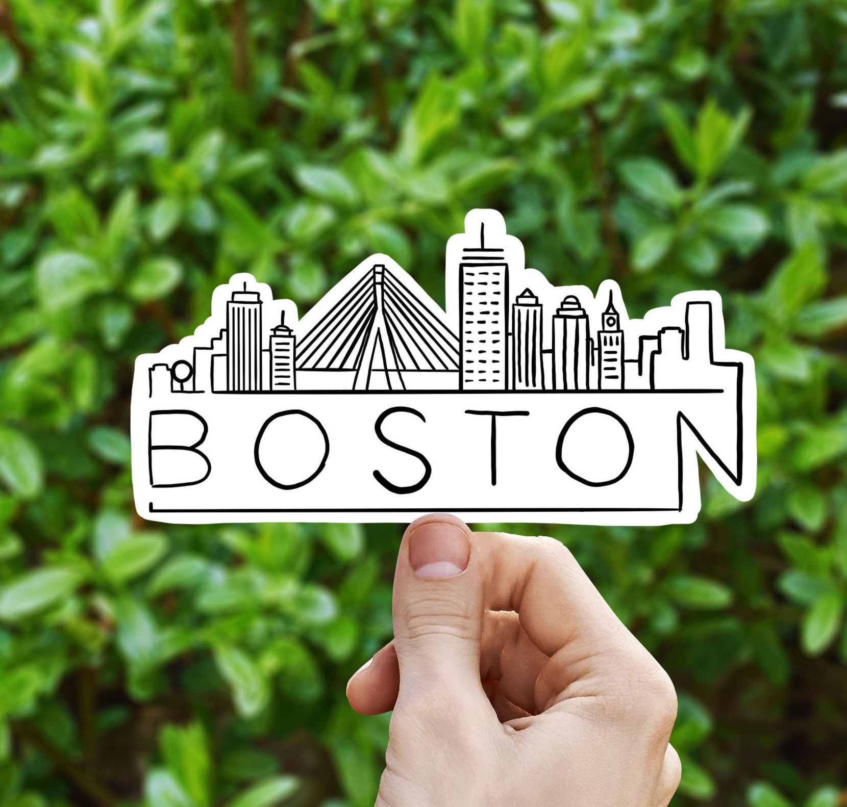 Boston Skyline Vinyl Sticker Massachusettsbest Friend Gift - Etsy