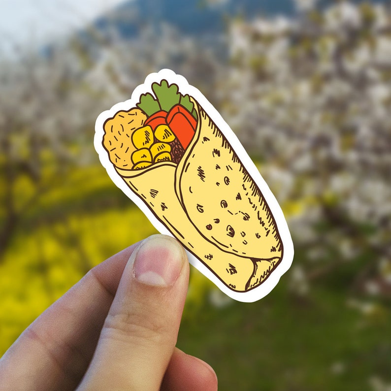 Burrito Vinyl Sticker Best Friend Gift Mexican Food - Etsy