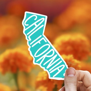 Minimal California State Vinyl Sticker, Custom Stickers, California ...