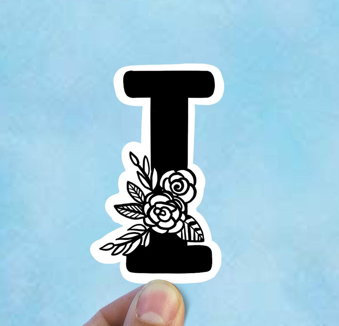 Letter I Flower Vinyl Sticker, Monogram, Best Friend Gift, Laptop Decal ...