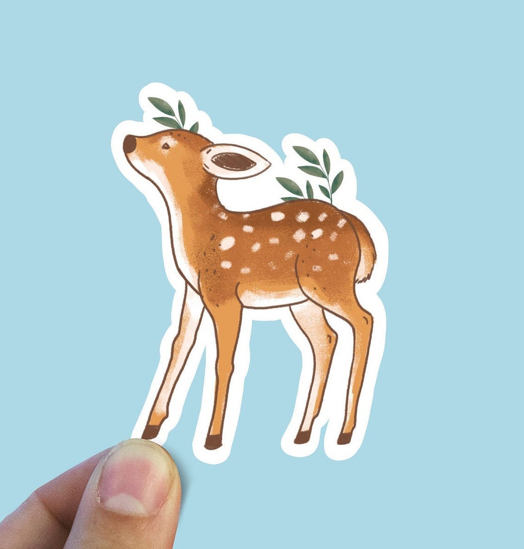 Watercolor Baby Deer Vinyl Sticker, Deer Sticker, Best Friend Gift ...