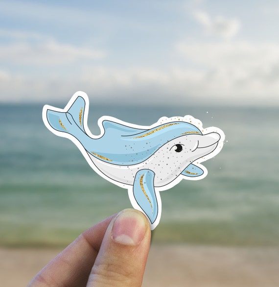 Shiny dolphin vinyl Sticker water bottle stickers dolphins | Etsy