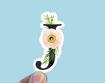 Spring Flower Letter A Vinyl Sticker Monogram Best Friend | Etsy