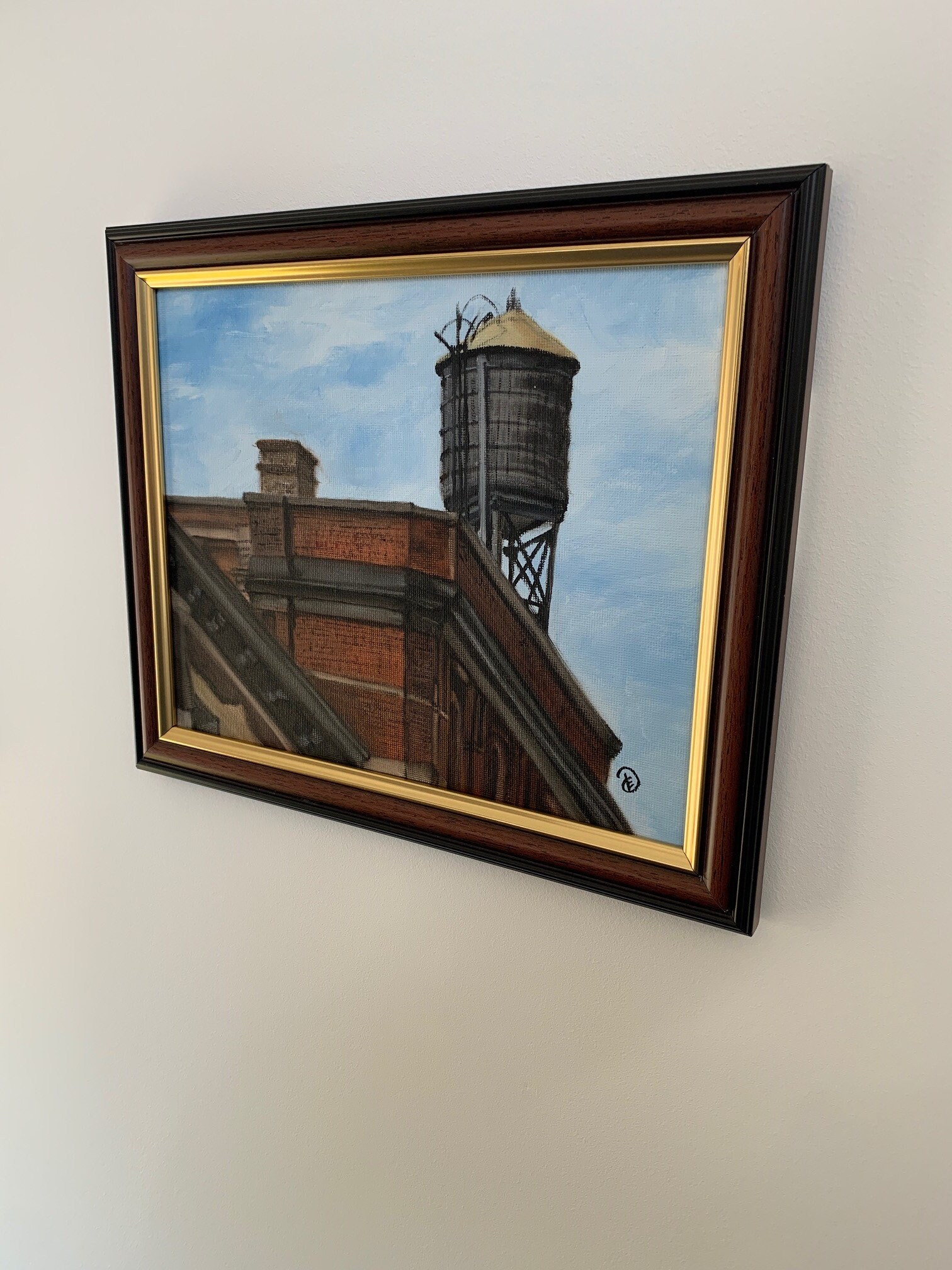 NYC Water Tower Original Oil Painting on 10x8 Canvas Board Framed - Etsy