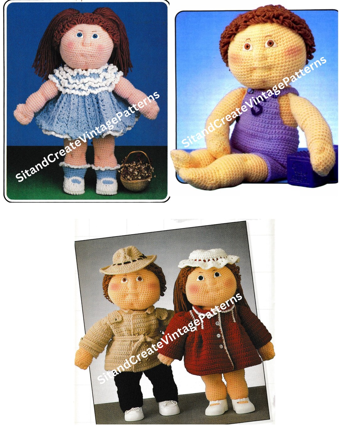 Vintage Crochet Debbie Ann and Scotty Doll/his and Her Coat Hat Set - Etsy