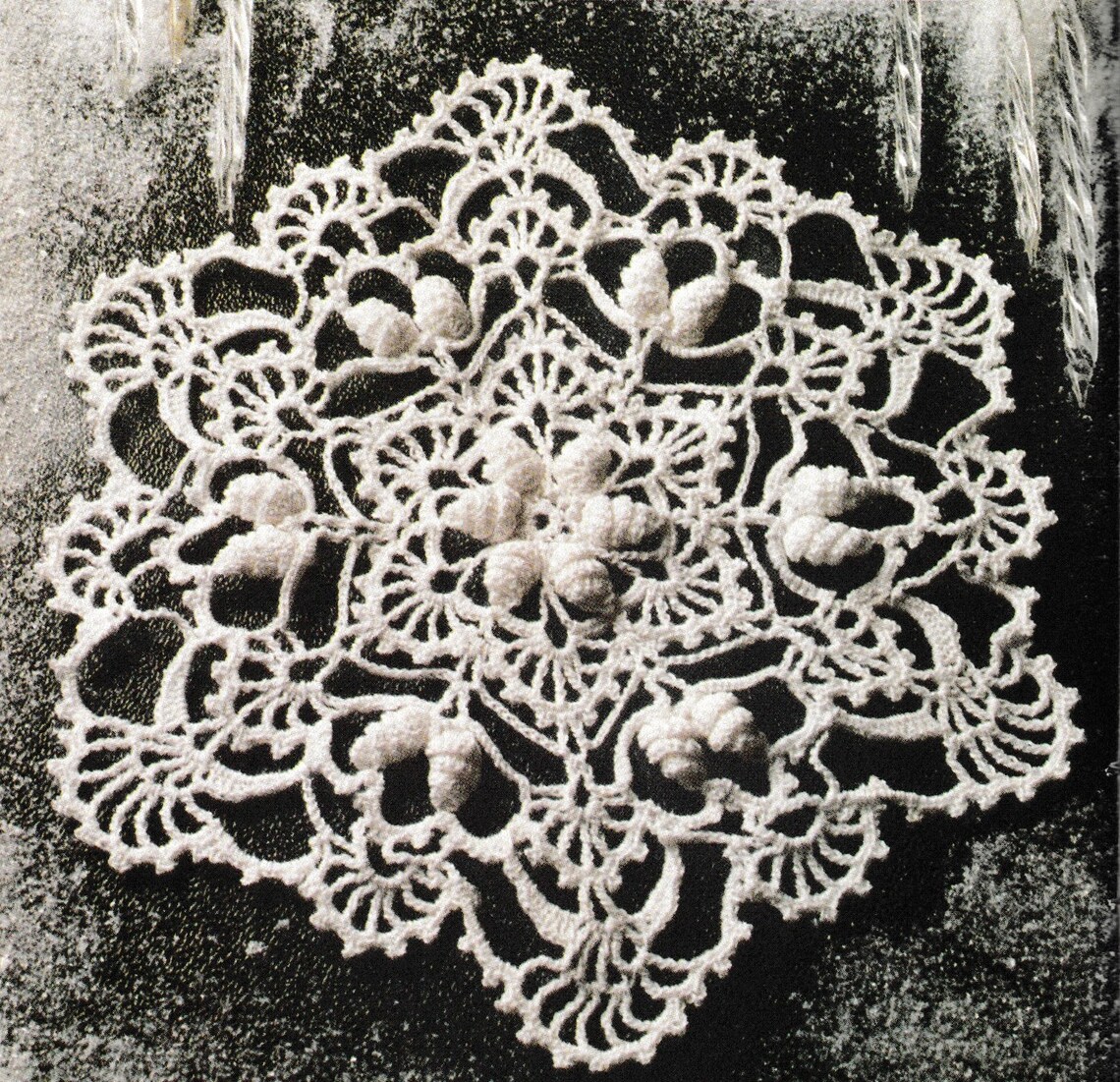 Vintage Crochet Snowflake Doily - Etsy