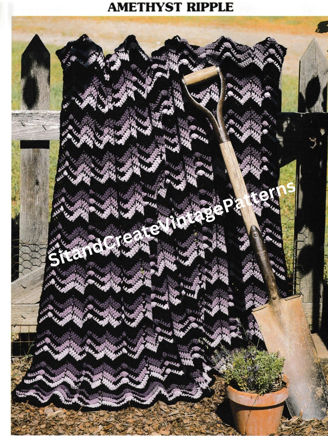 Vintage Crochet Amethyst Ribble Afghan - Etsy
