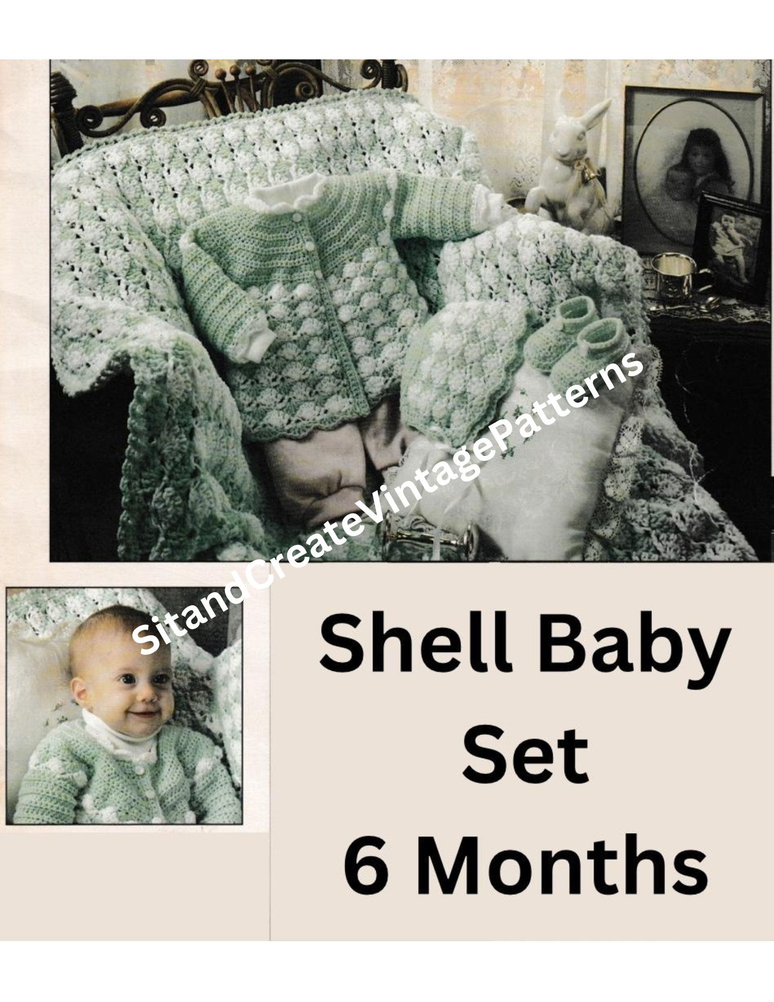 Vintage Crochet Baby Shells Layette Set - Etsy