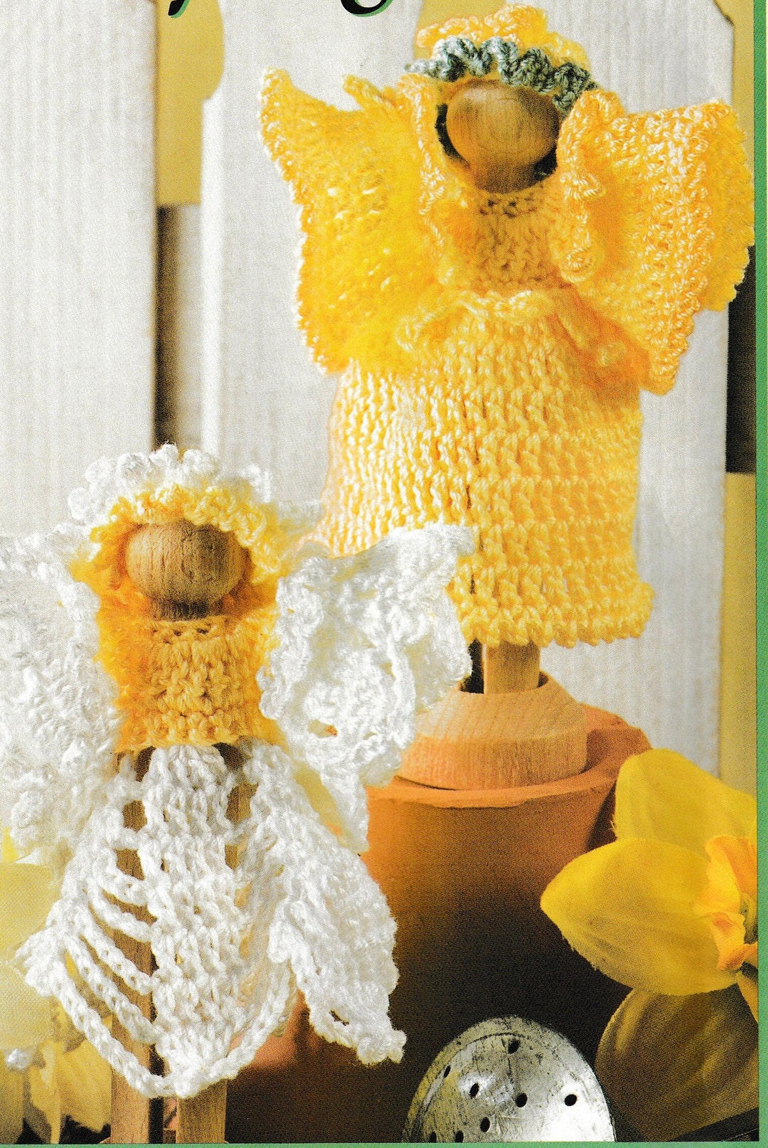 Vintage Crochet Clothespin Flower Angels - Etsy