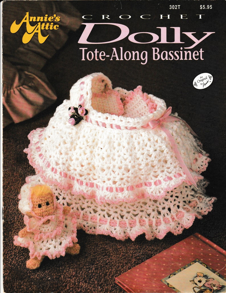 Vintage Crochet Dolly Tote-along Bassinet - Etsy