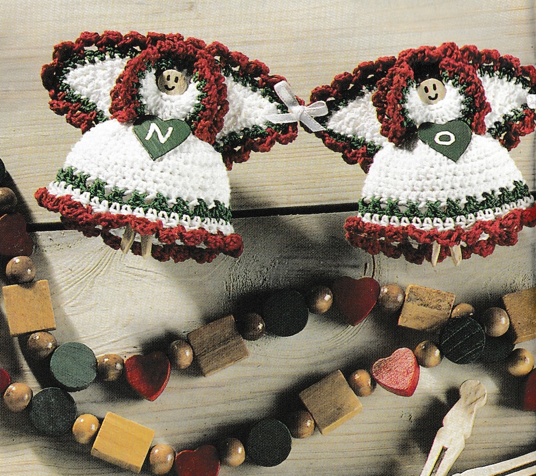Vintage Crochet Mini Clothespin Angels - Etsy