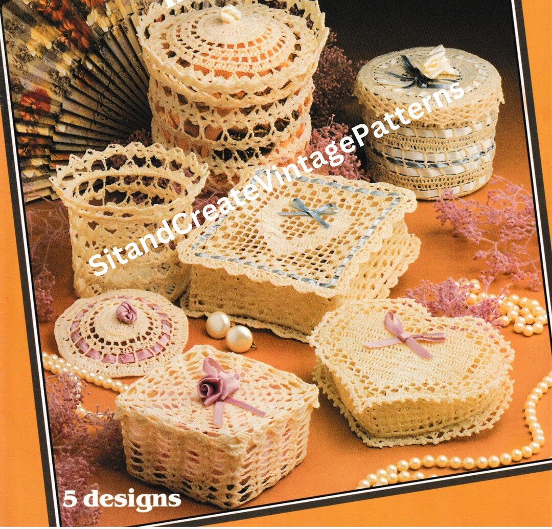Vintage Crochet Lacy Boutique Boxes - Etsy