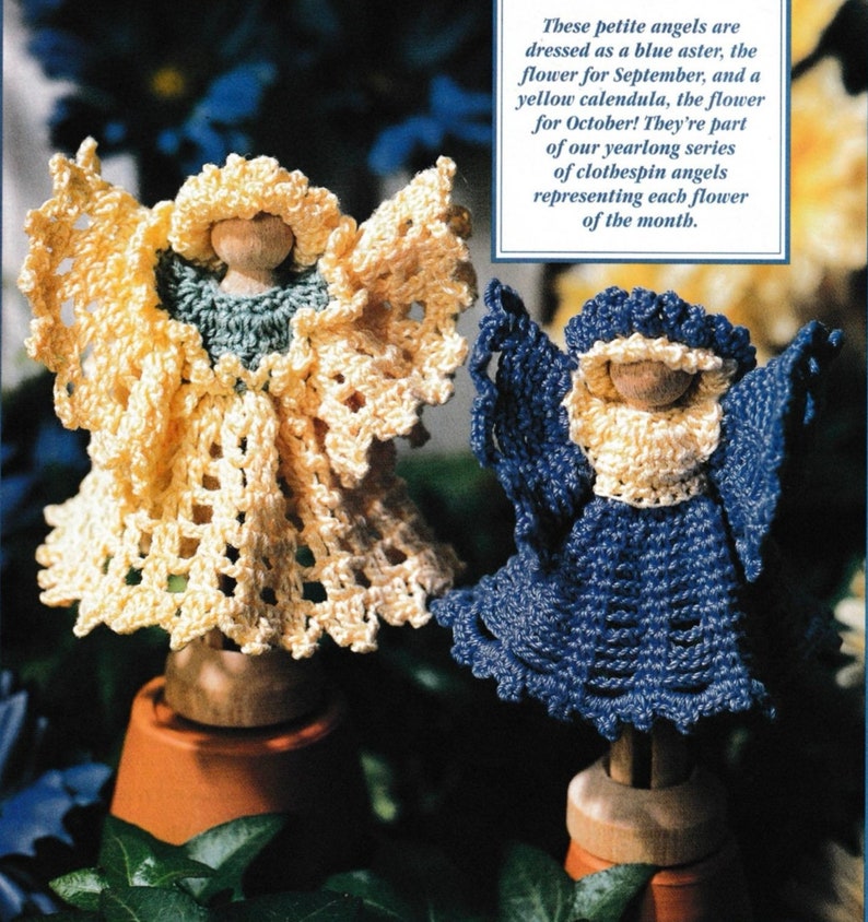 Vintage Crochet Clothespin Angel - Etsy