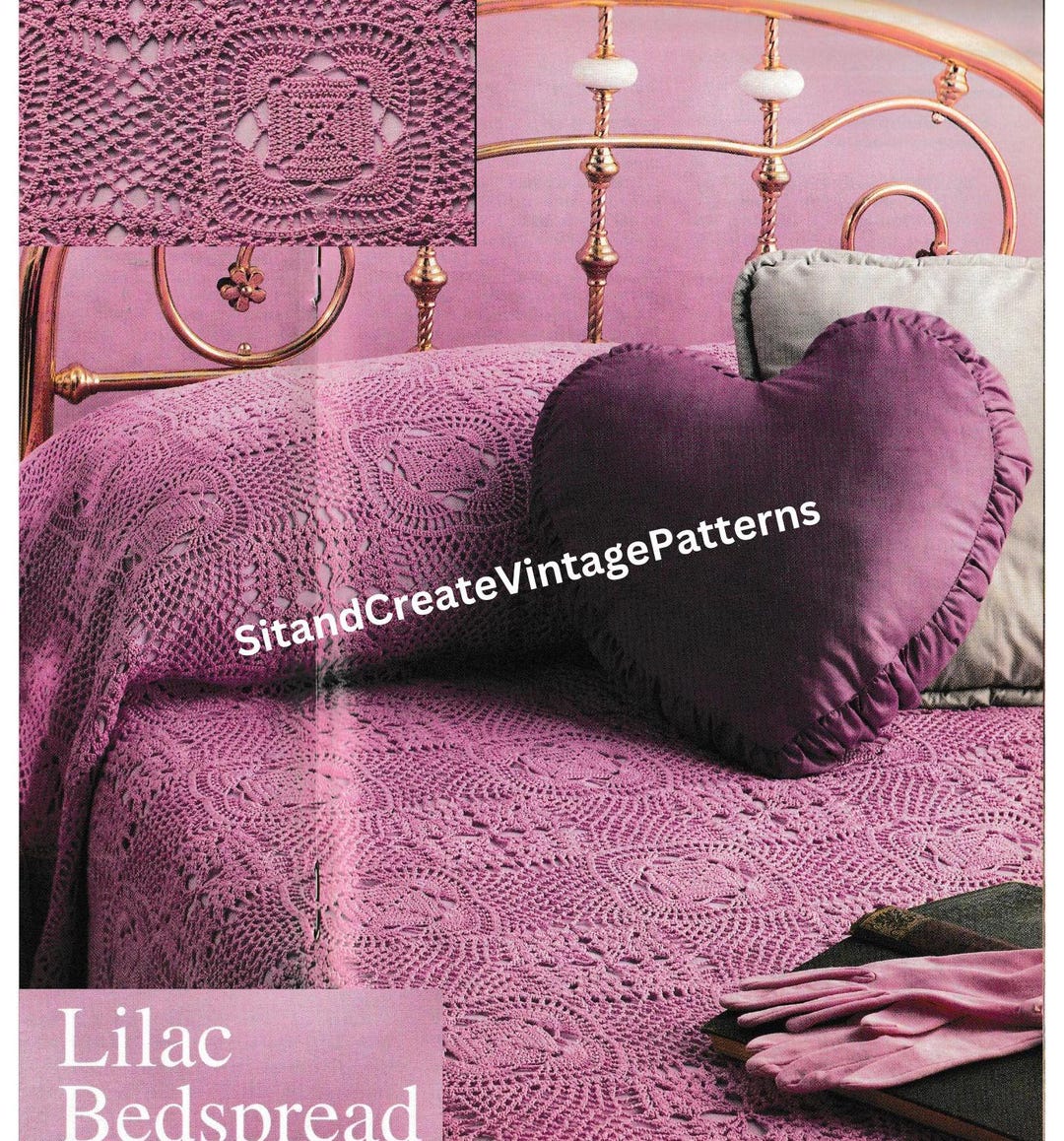 Vintage Crochet Lilac Bedspread/afghan - Etsy