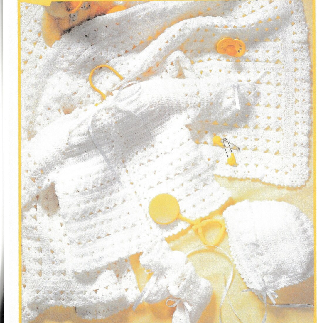 Vintage Crochet Baby Lacy Layette Set - Etsy