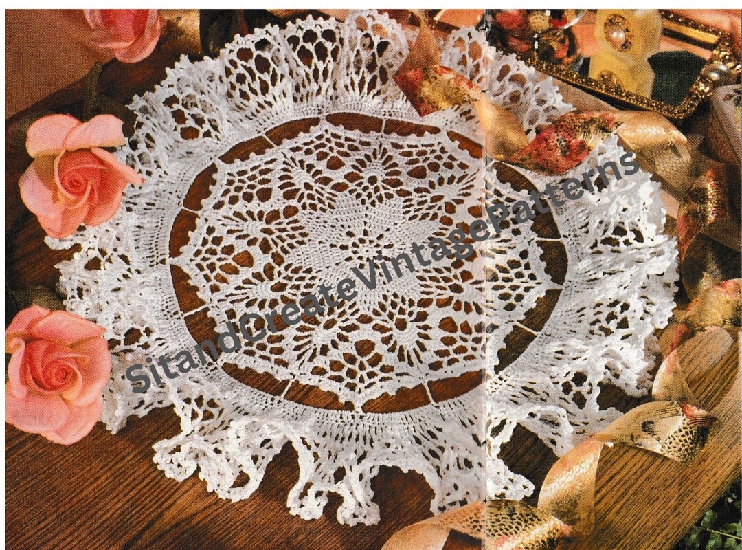 Vintage Crochet Elegant Ruffles Doily - Etsy