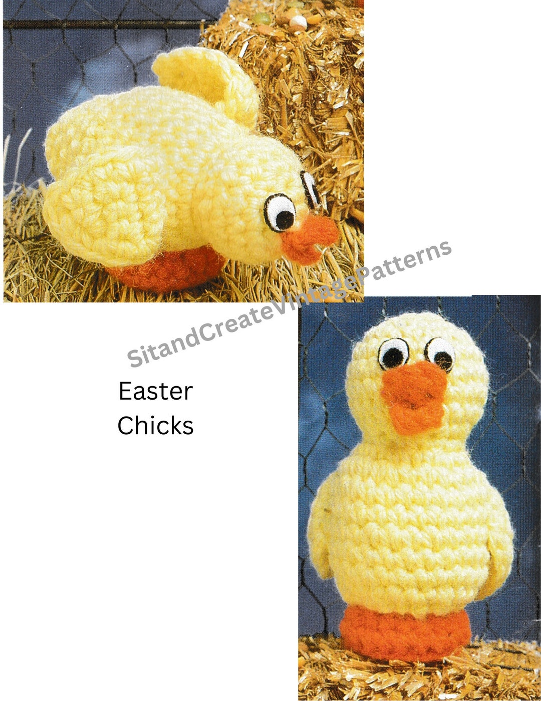 Vintage Crochet Easter Chicks - Etsy