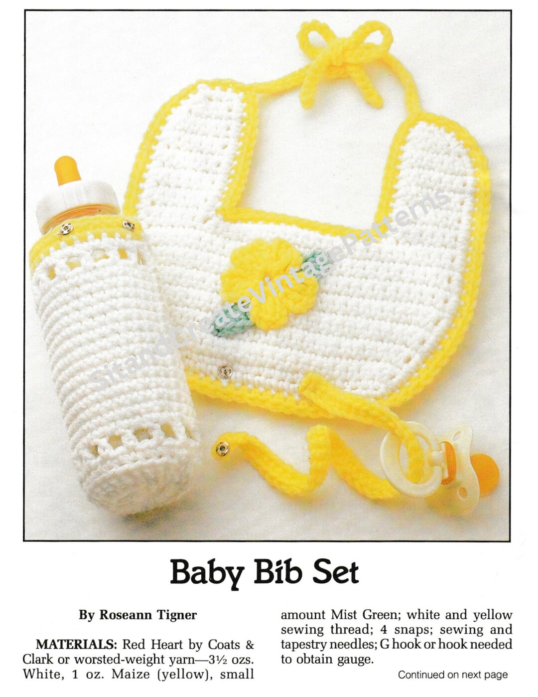 Vintage Crochet Baby Bib Set - Etsy