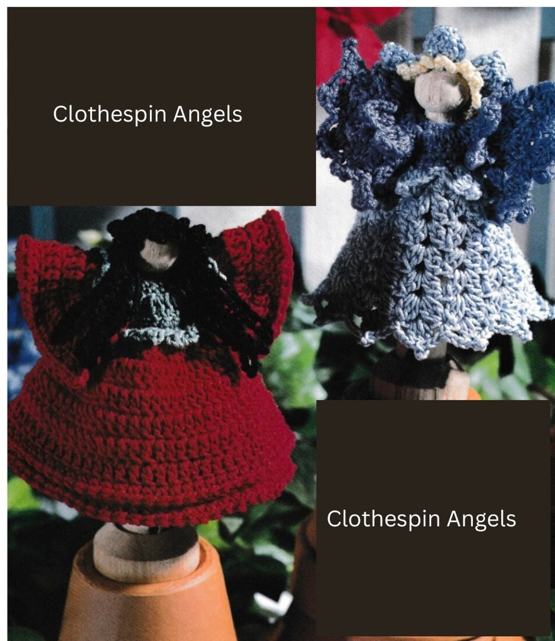 Vintage Crochet Clothespin Angels - Etsy
