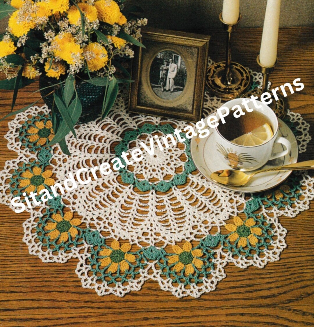 Vintage Crochet Daisy Doily - Etsy