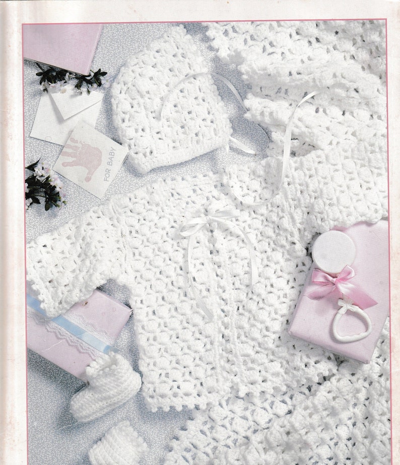 Vintage Crochet White Lacy Christening Layette Set - Etsy