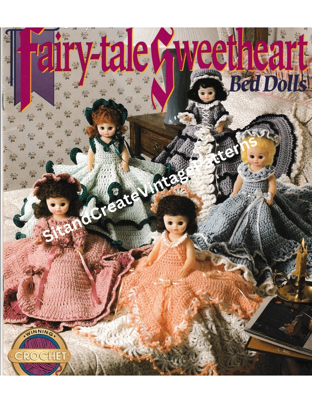 Vintage Crochet Fairy-tale Sweetheart Bed Dolls - Etsy