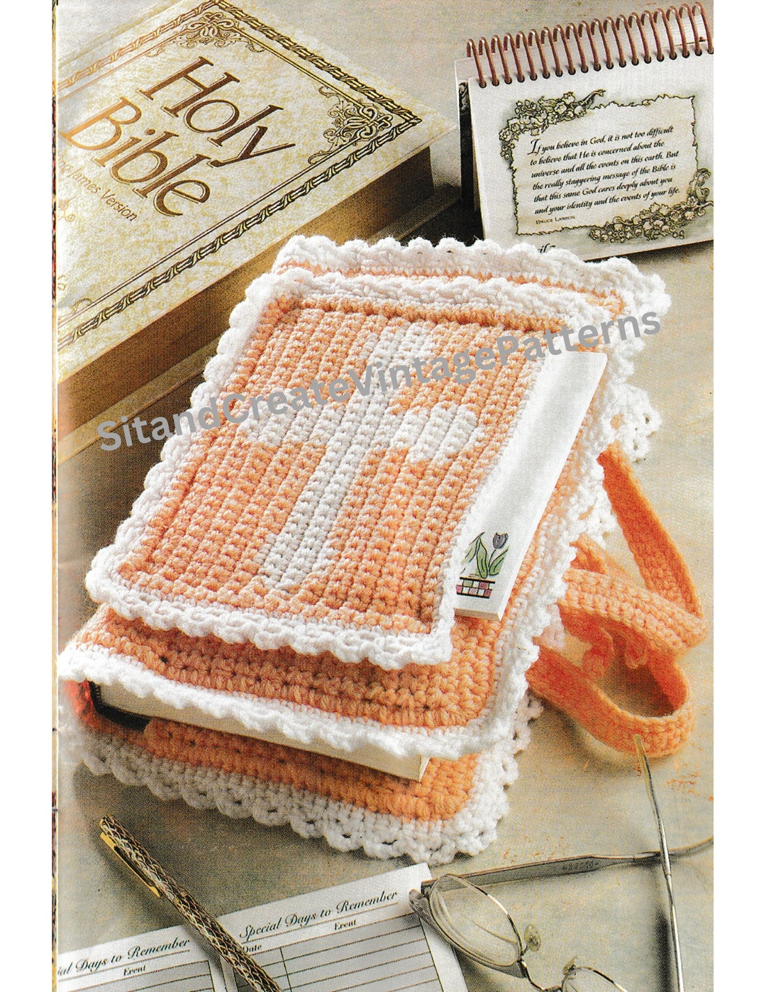 Vintage Crochet Bible Cover - Etsy