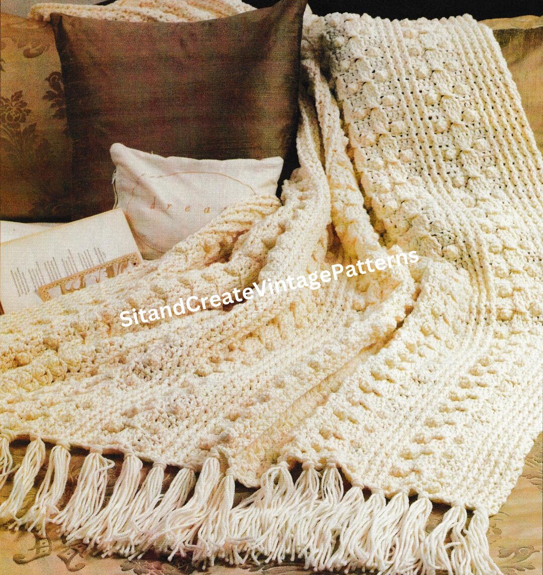 Vintage Crochet Fisherman Afghan - Etsy