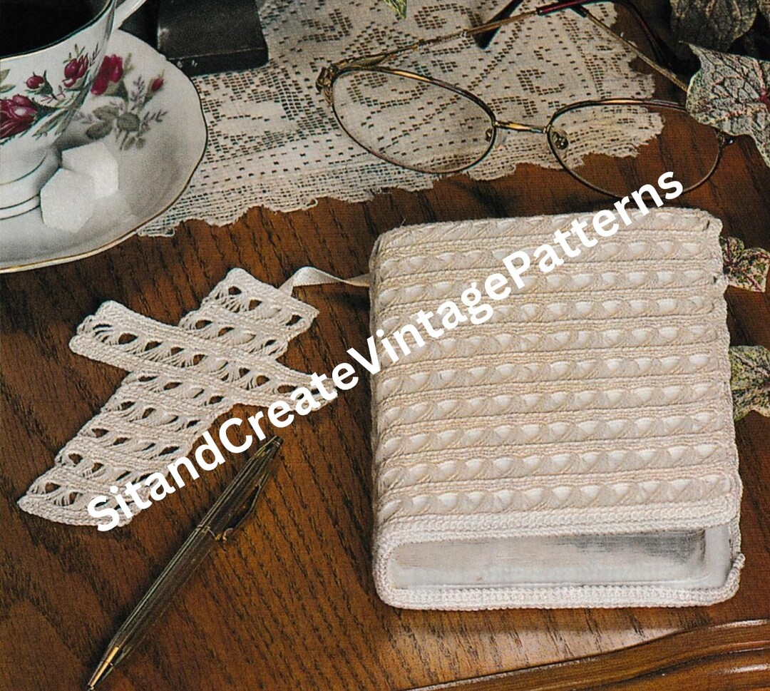 Vintage Crochet Lace Bible Cover and Cross - Etsy