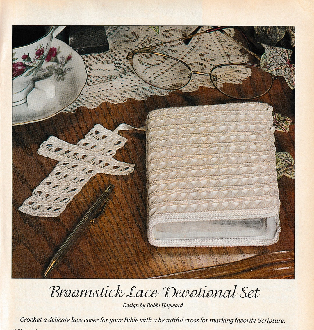 Vintage Crochet Lace Bible Cover and Cross - Etsy