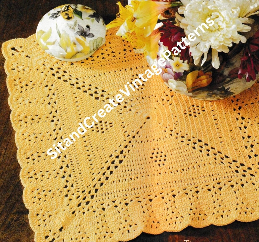Vintage Crochet Classic Square Doily - Etsy