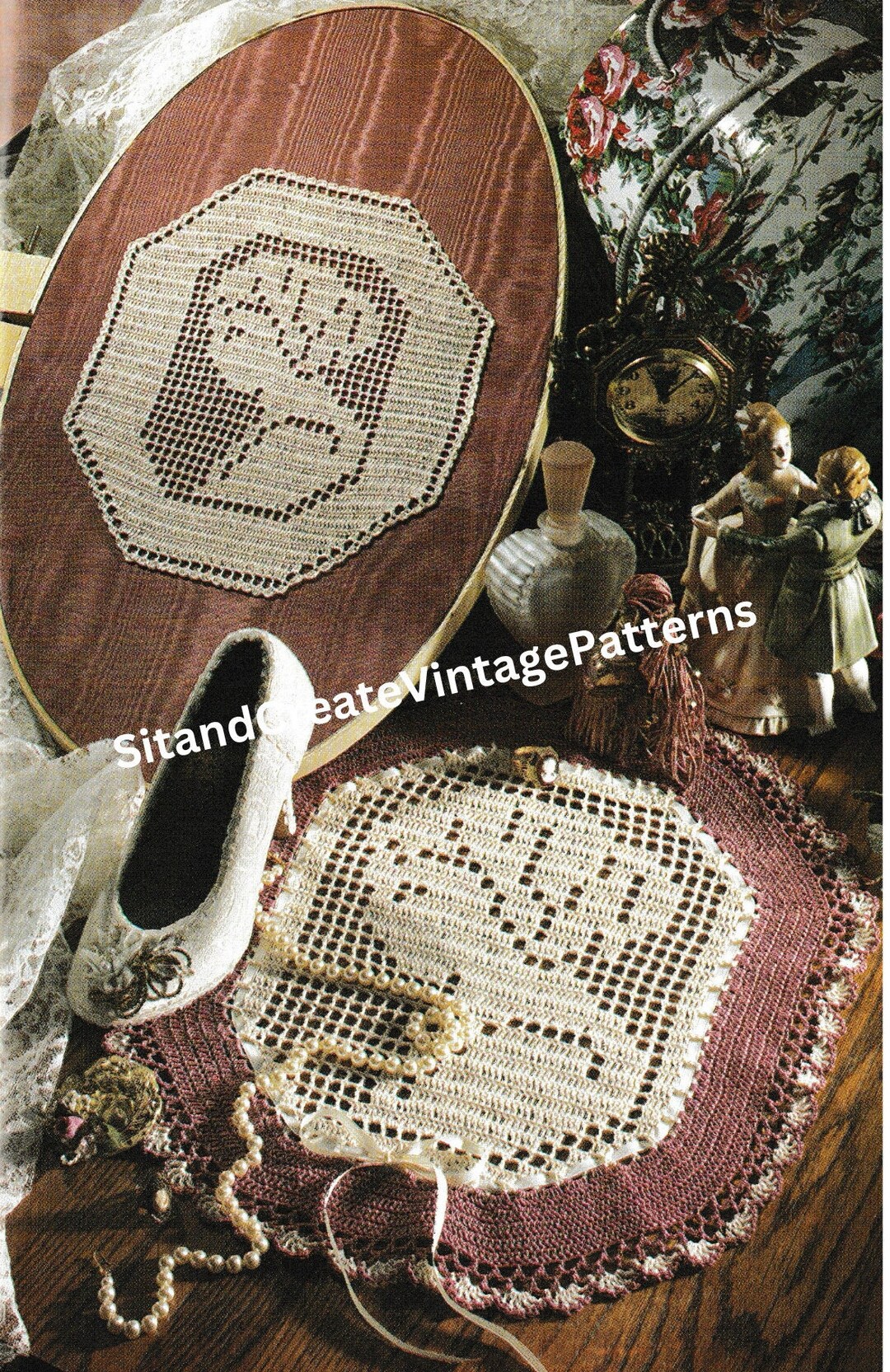 Vintage Crochet Filet Cameo Doily - Etsy
