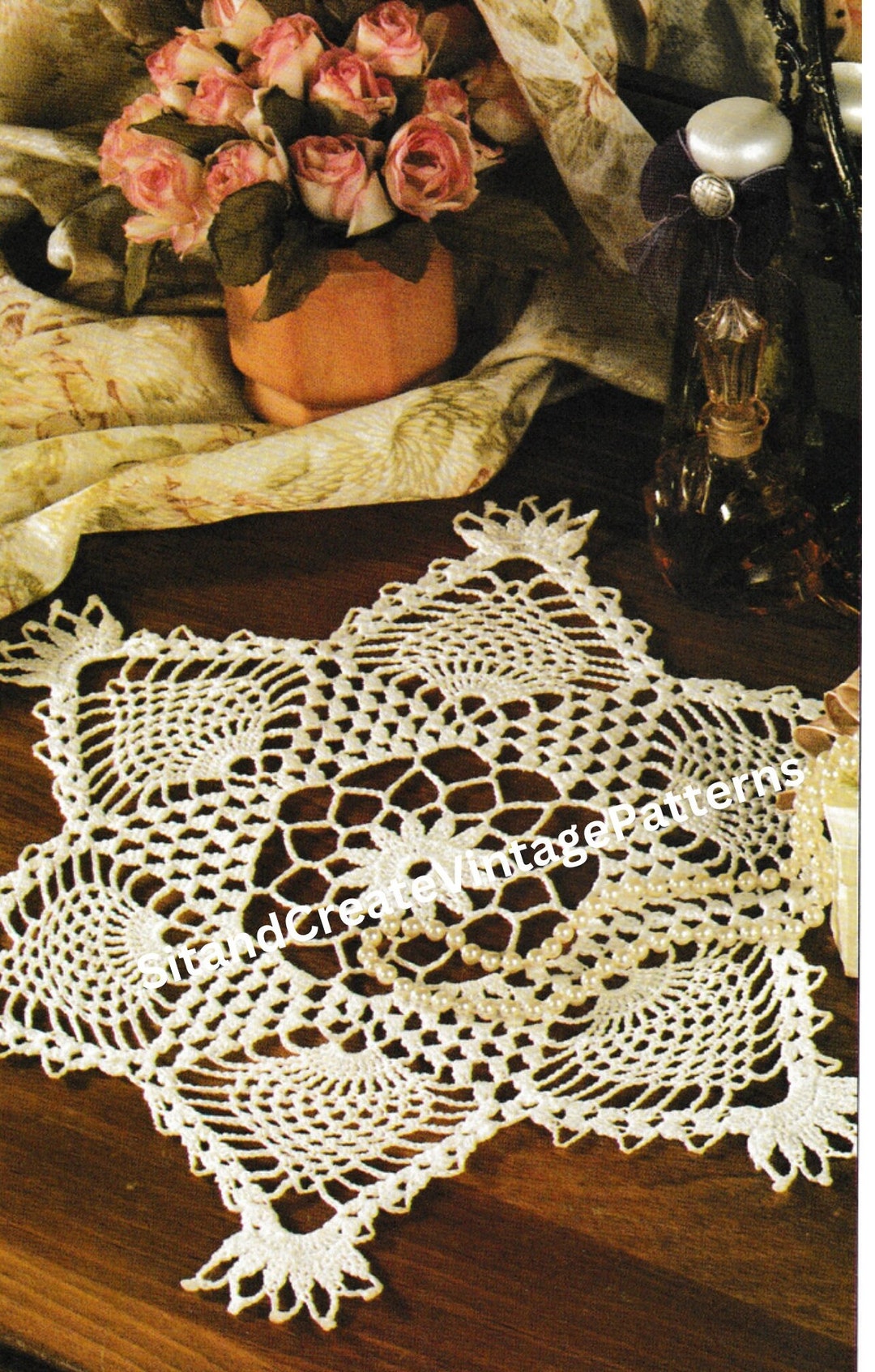 Vintage Crochet Pineapple Cluster Doily - Etsy