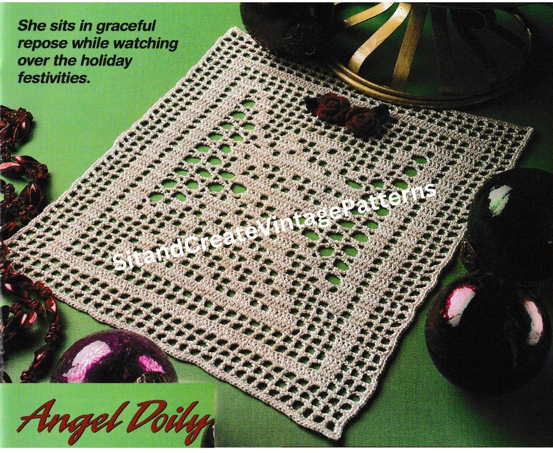 Vintage Crochet Angel Doily - Etsy