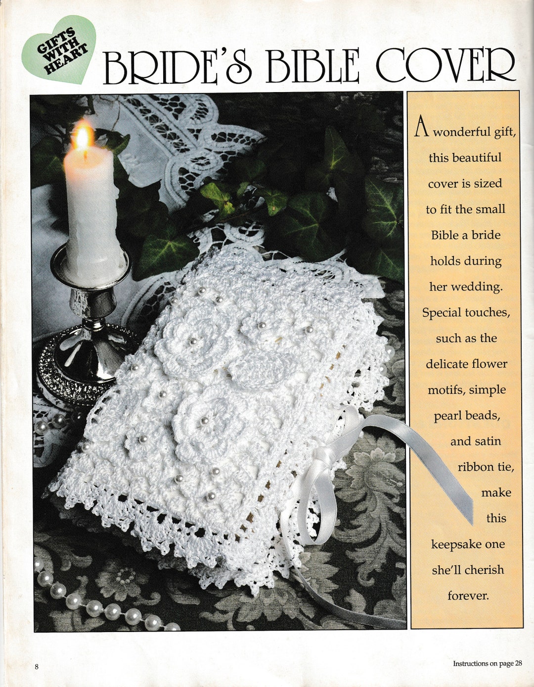 Vintage Crochet Brides Bible Cover - Etsy