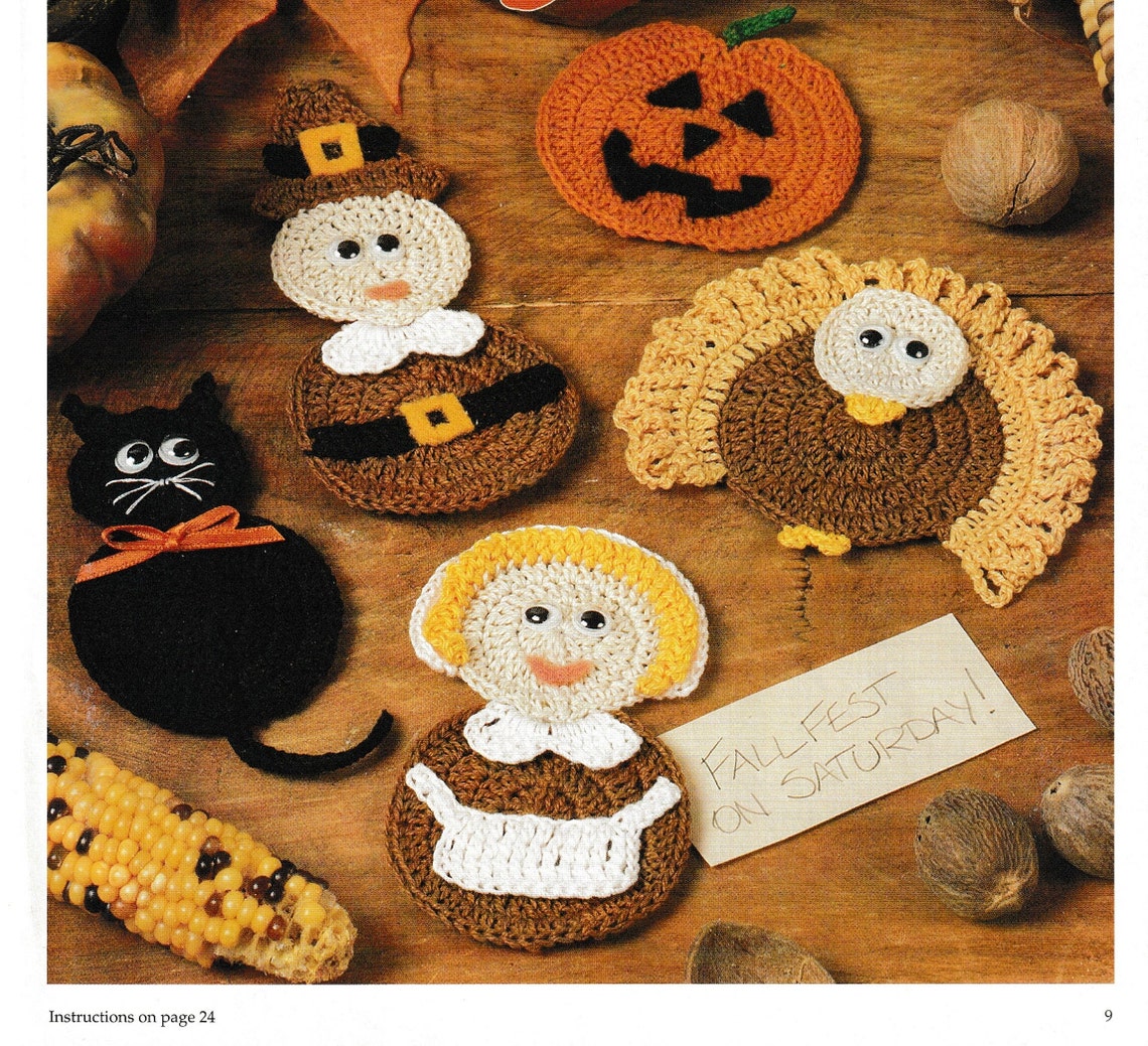 Vintage Crochet Fall Appliqué - Etsy