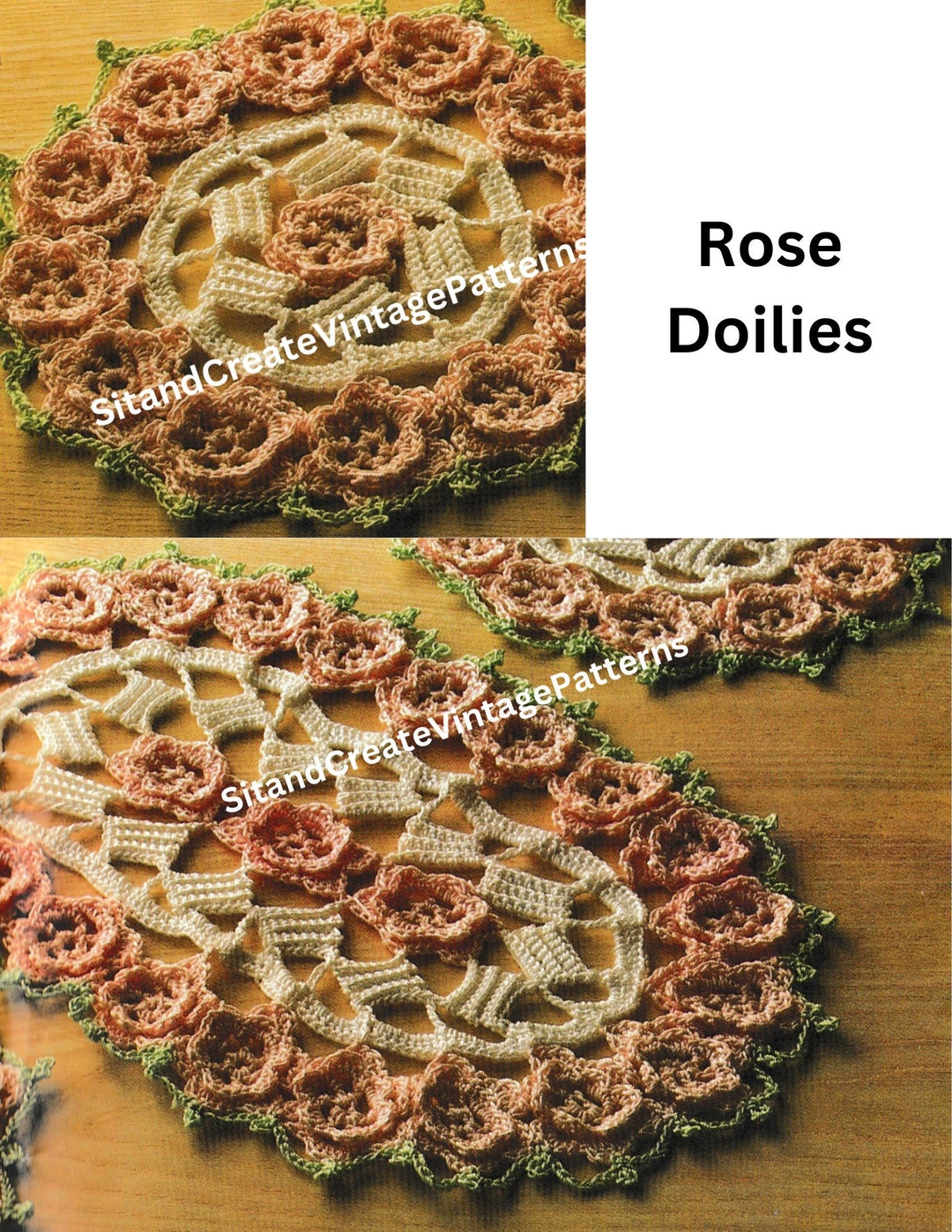 Vintage Crochet Rose Doilies - Etsy