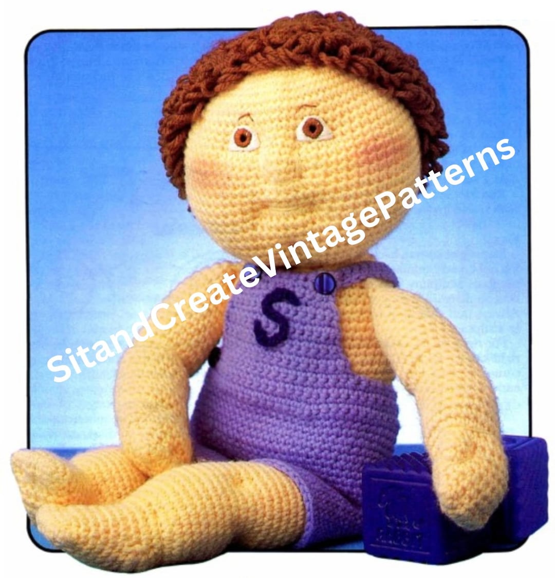 Vintage Crochet Scotty Doll and Overalls - Etsy