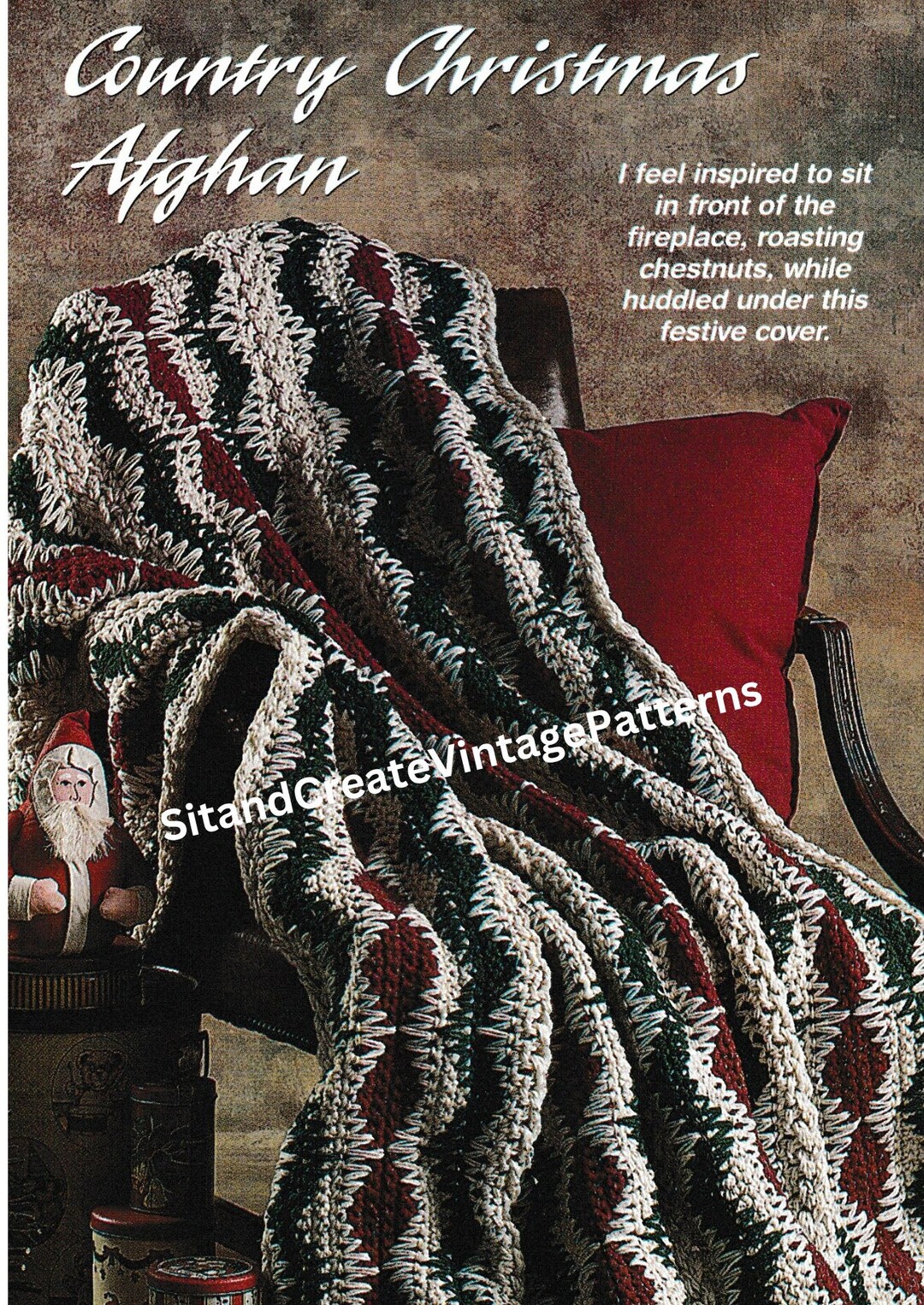 Vintage Crochet Country Christmas Afghan - Etsy