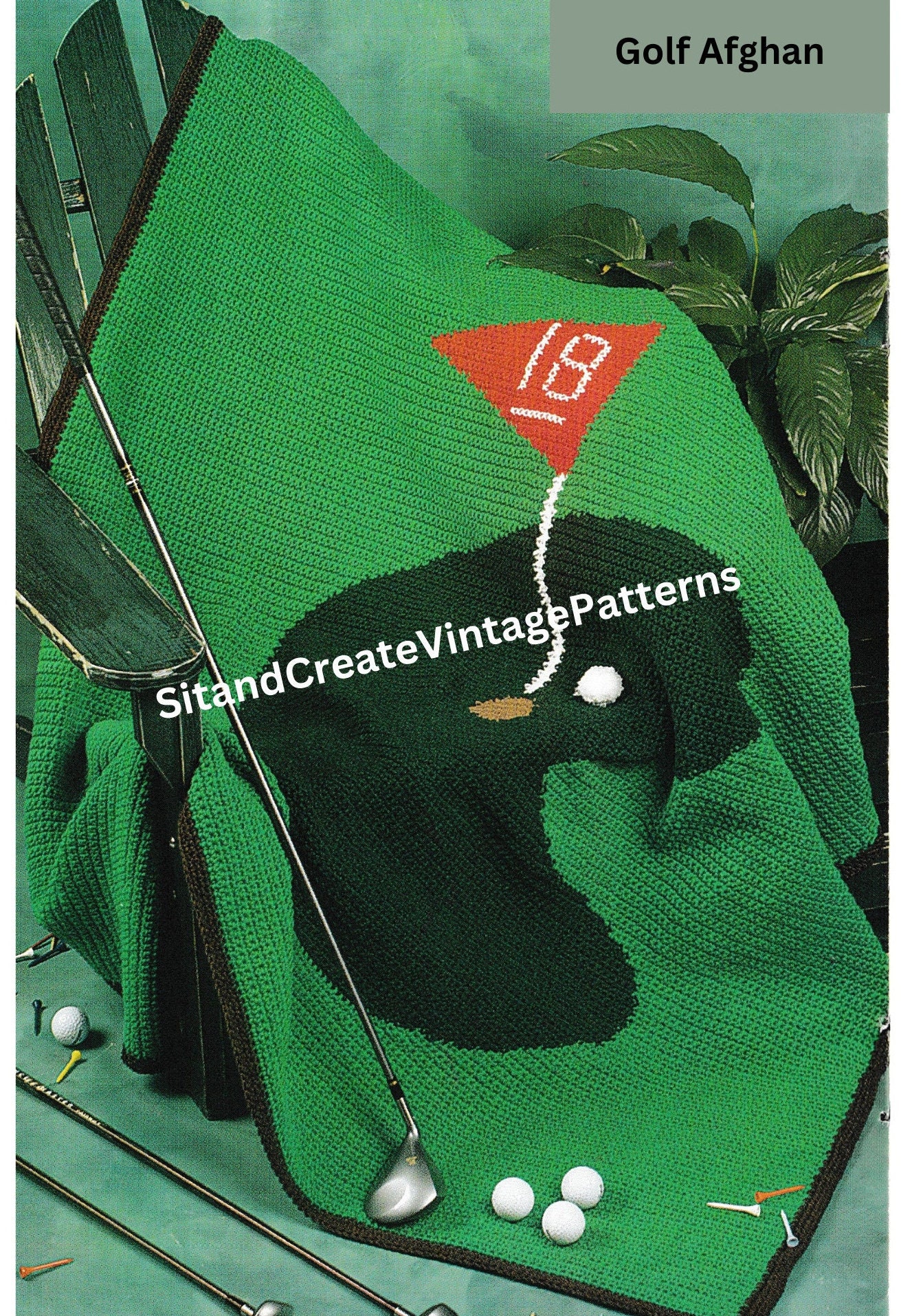 Vintage Crochet Golf Afghan - Etsy